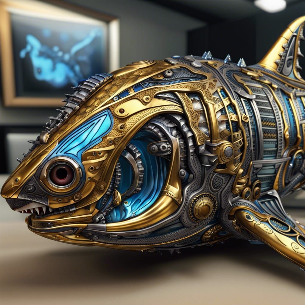 Mechanical Shark - AI Generated Artwork - NightCafe Creator