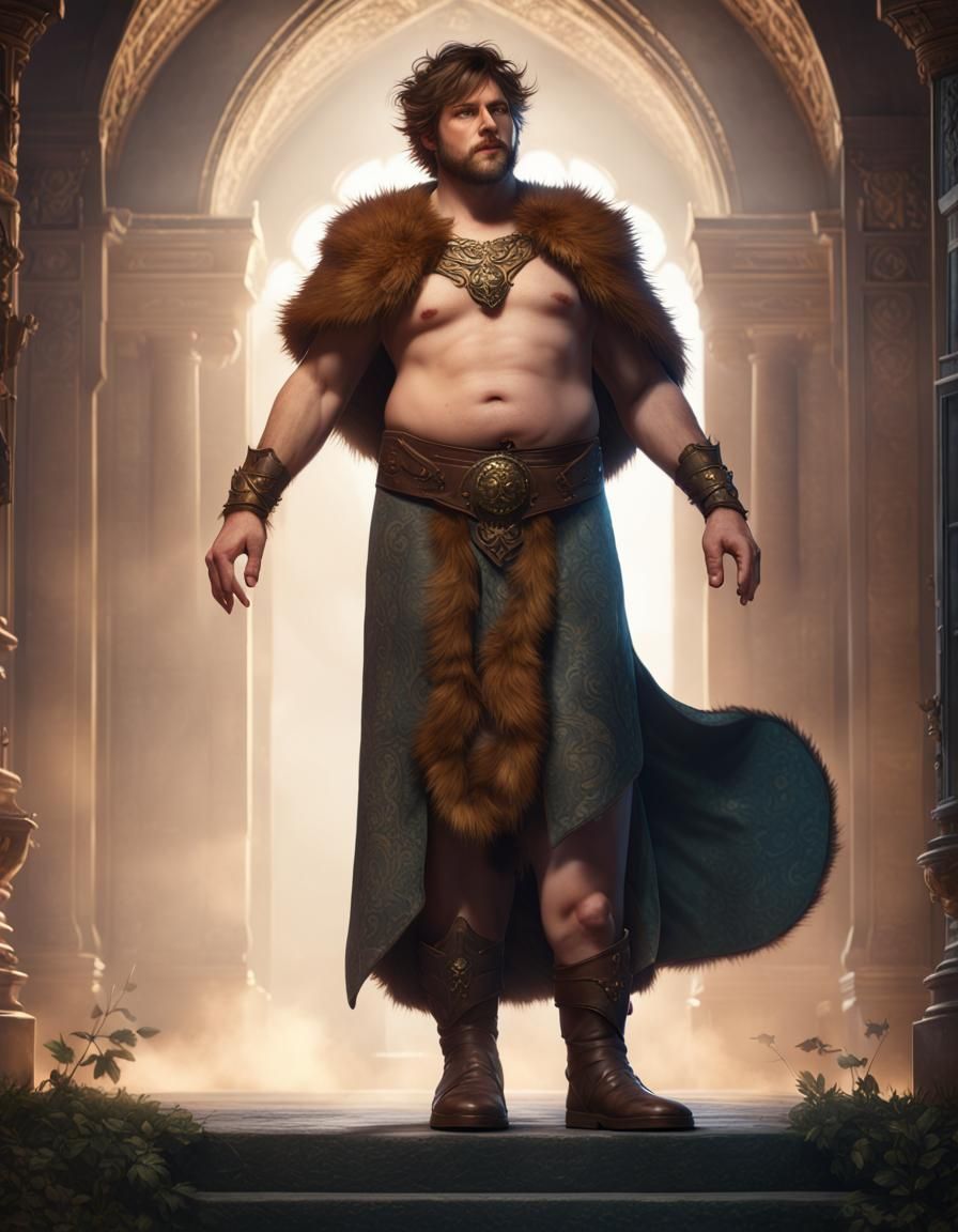 full-length portrait of druid with a fur cape - AI Generated Artwork ...