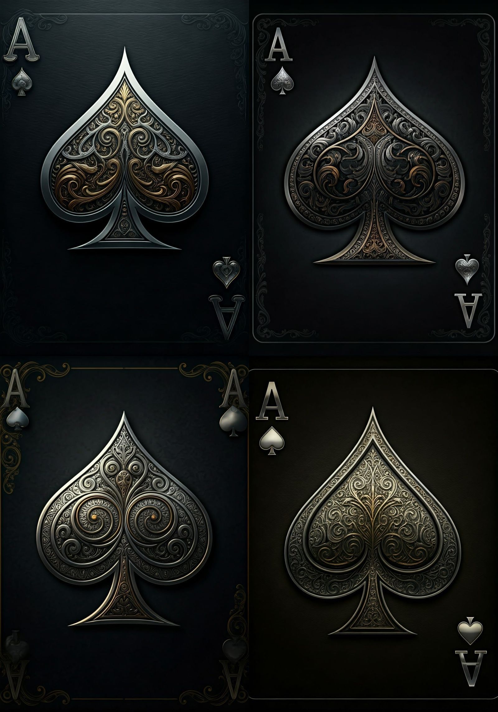 Regal Ace of Spades in Metallic Glory - AI Art