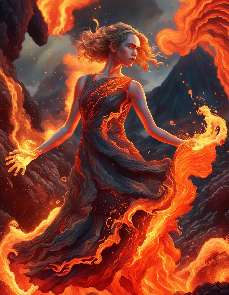 volcano lava dress - AI Generated Artwork - NightCafe Creator