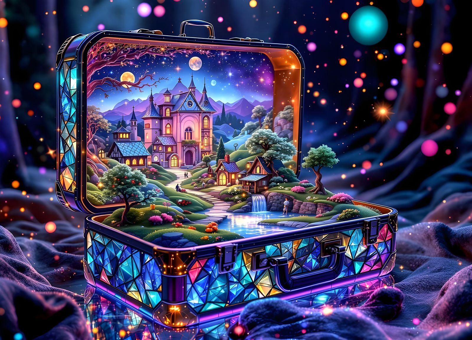 Packed Portable Paradise - Magical Stained Glass Suitcase Un...