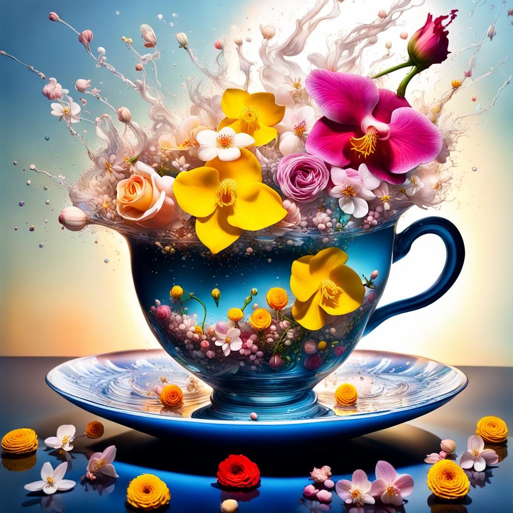 Flower bursts - AI Generated Artwork - NightCafe Creator