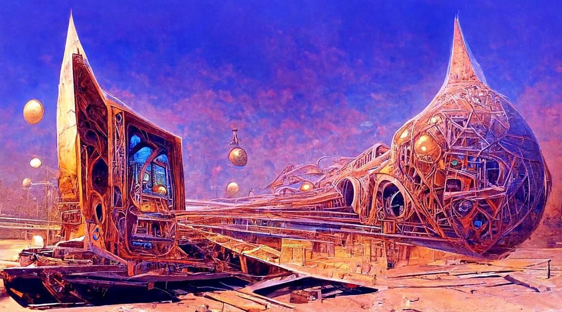 Ancient Alien Library - AI Generated Artwork - NightCafe Creator