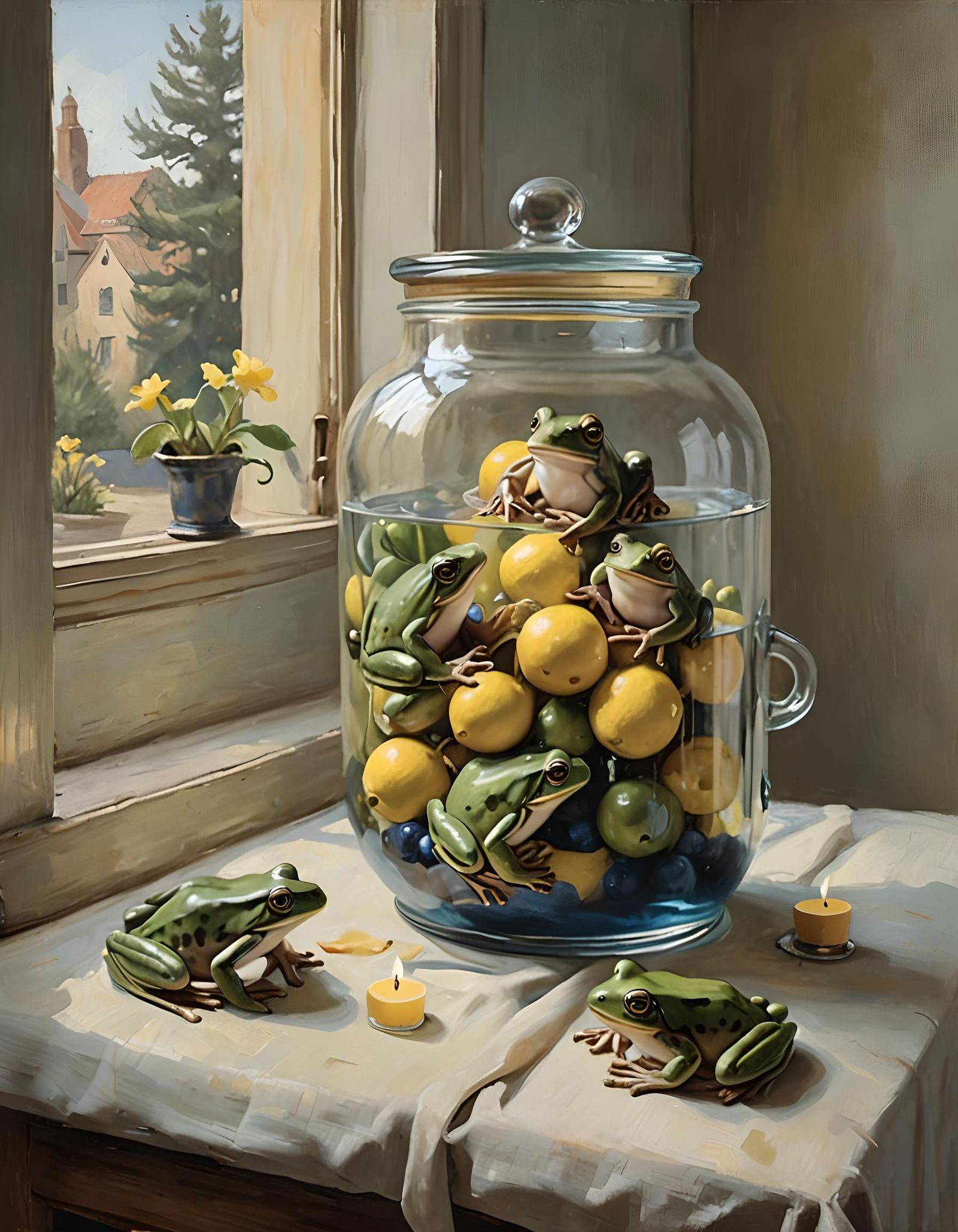 Frog lemonade - AI Generated Artwork - NightCafe Creator