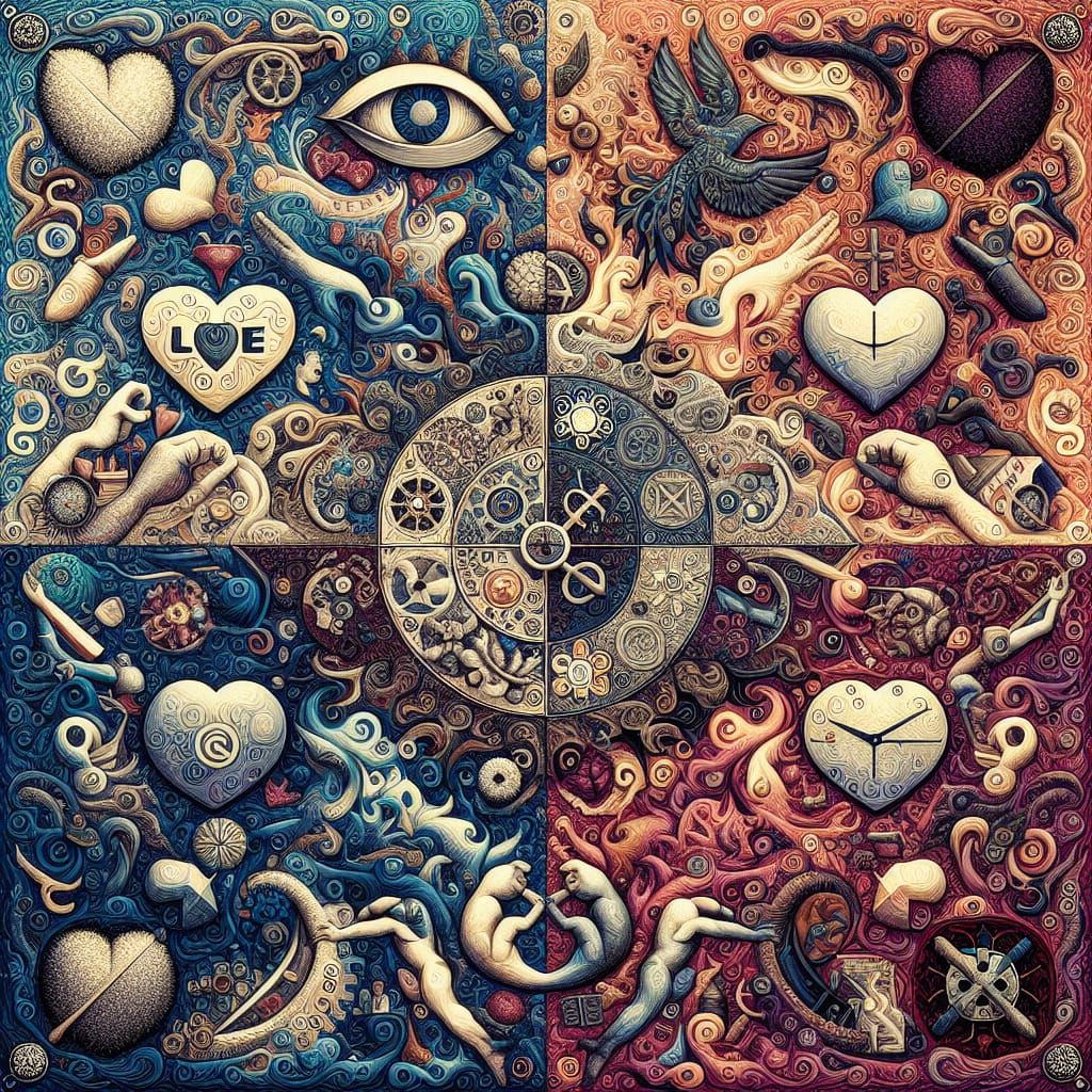 Surreal Emotions Collide in a Dreamlike Landscape - AI Art