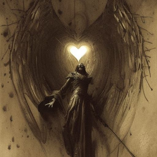 Dark creature with heart - AI Generated Artwork - NightCafe Creator
