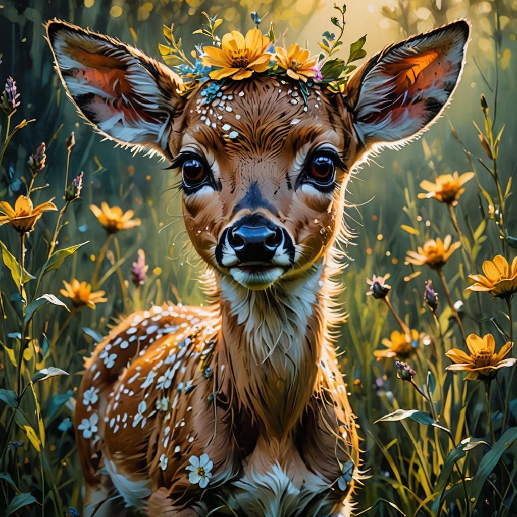 Flower Fawn - AI Generated Artwork - NightCafe Creator