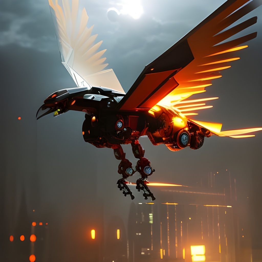 Cyber phoenix - AI Generated Artwork - NightCafe Creator