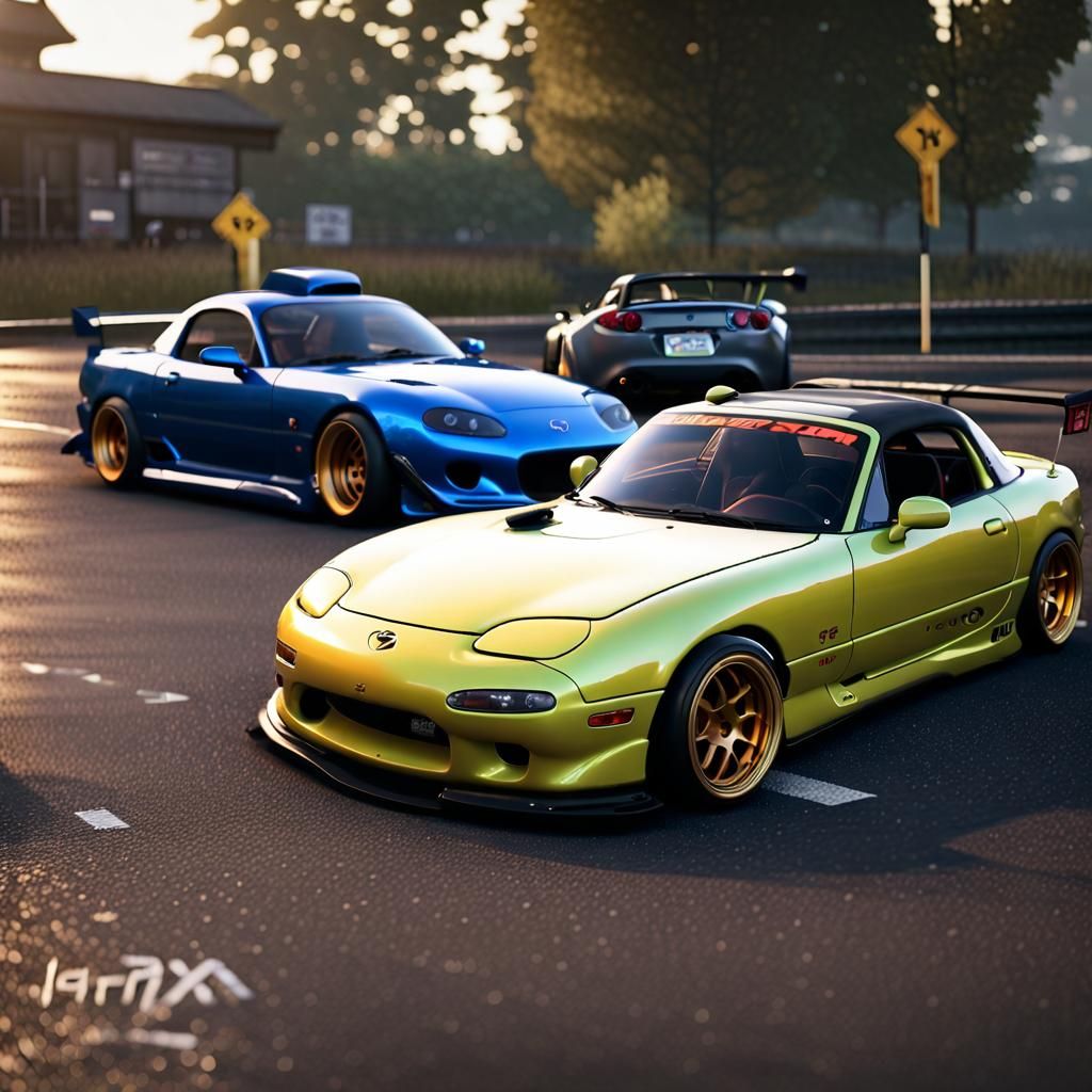 Mazda Miata mx-5 and Honda S2000 - AI Generated Artwork - NightCafe Creator