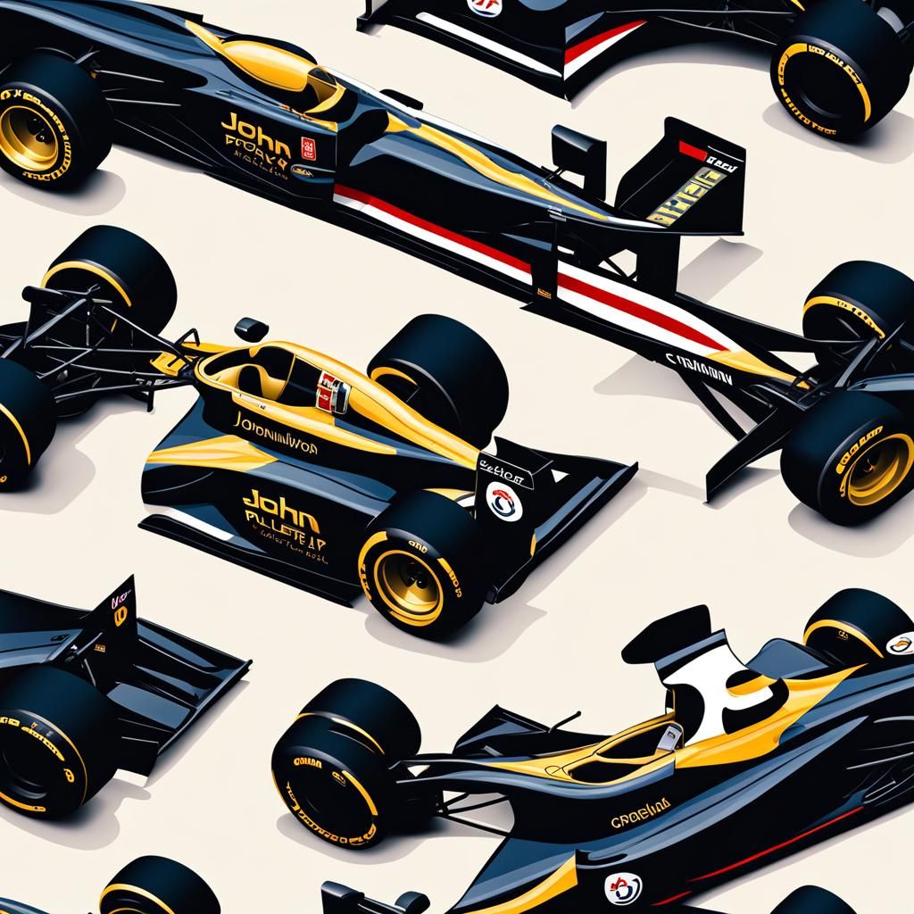 A simple illustration of a formula 1 car in the John player special ...