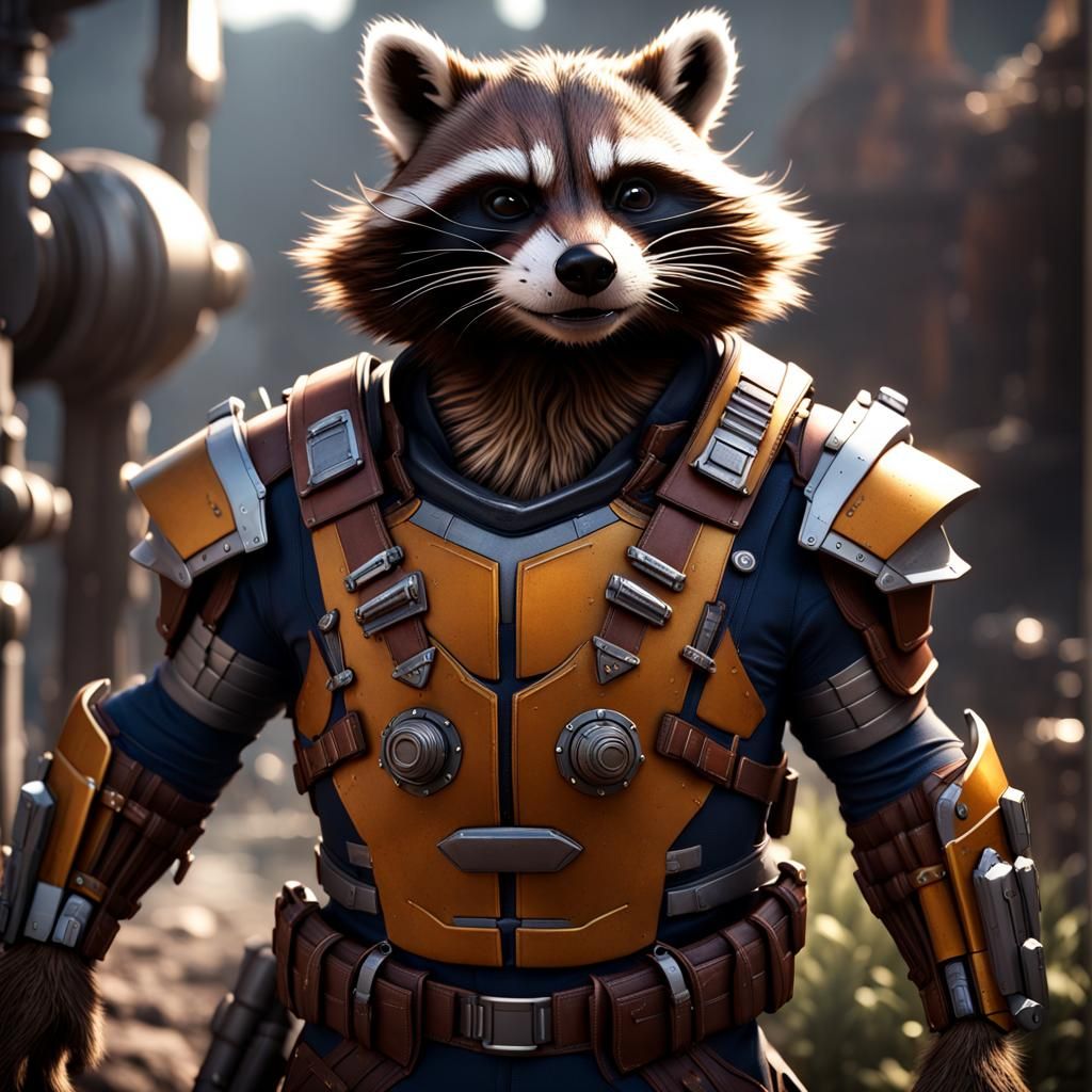 Rocket Raccoon (Armor) - AI Generated Artwork - NightCafe Creator