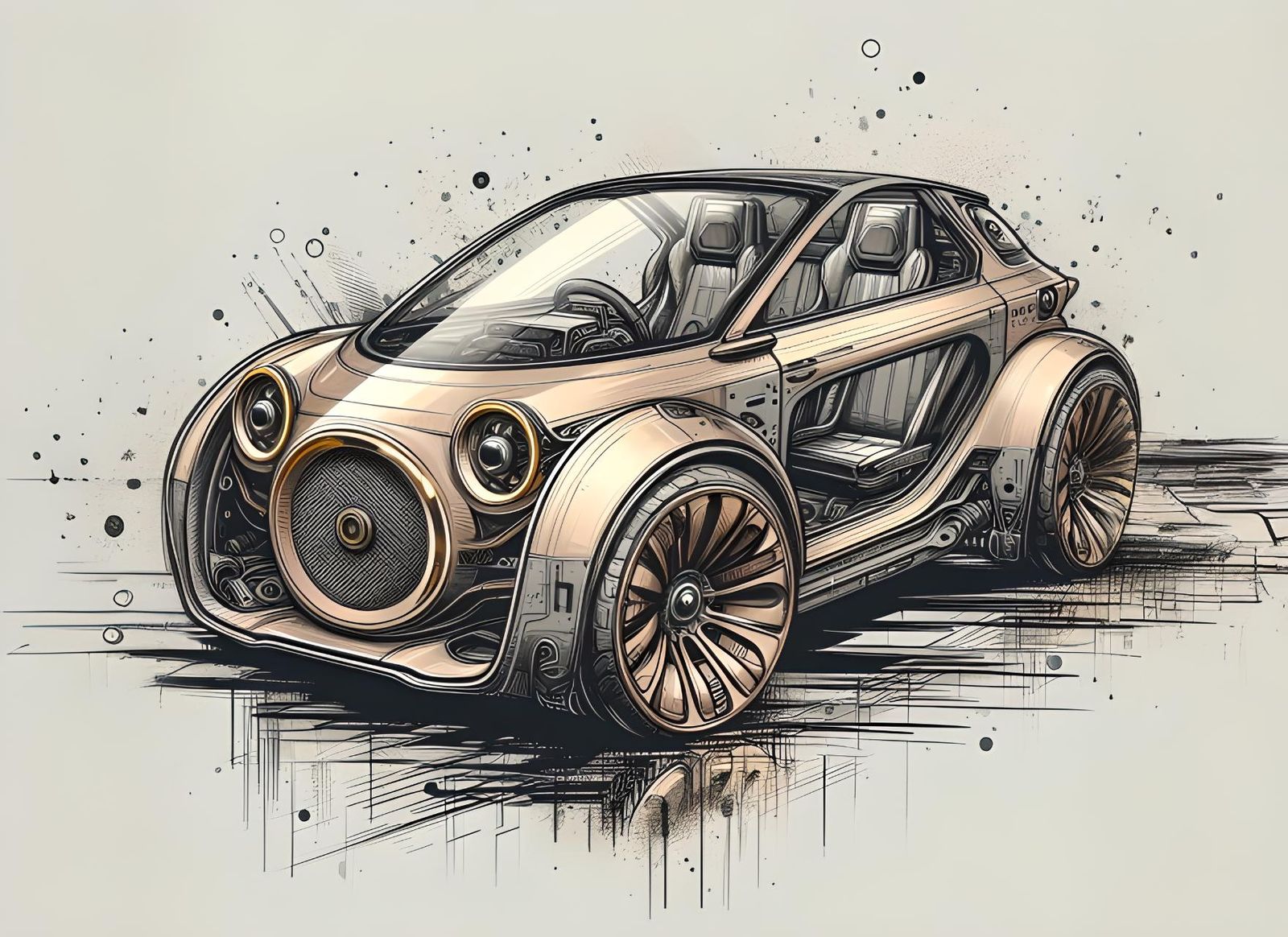 Cyberpunk Futuristic compact car - AI Generated Artwork - NightCafe Creator