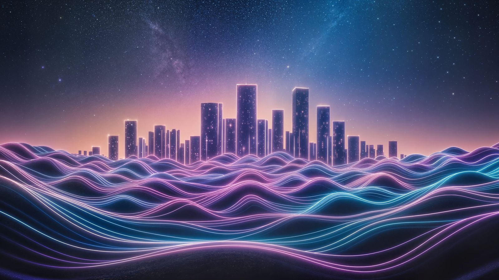 Luminescent fabric - Luminescent City Skyline Unfolds Under ...