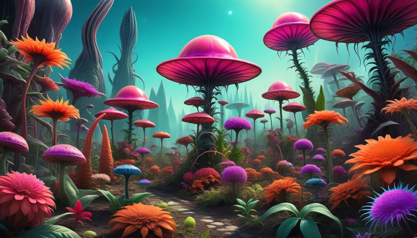 Alien garden - AI Generated Artwork - NightCafe Creator