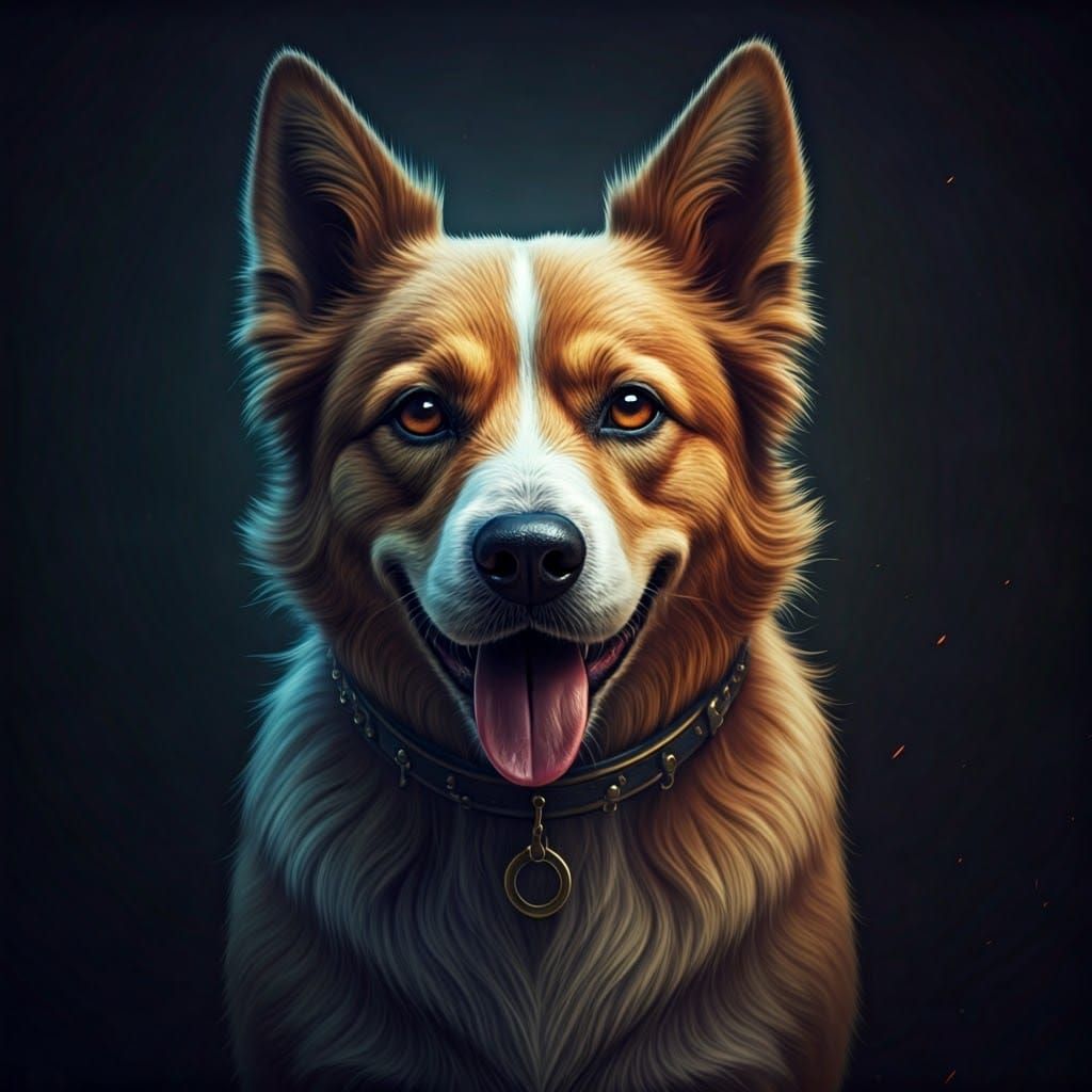 Dog - Epic Dog in Vibrant Fantasy Realm