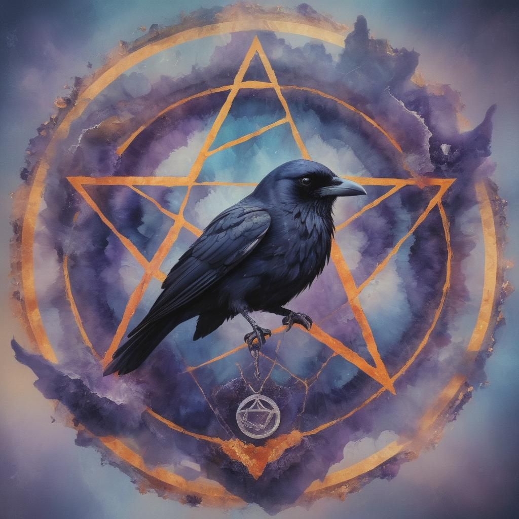 The pentacle & The crow - AI Generated Artwork - NightCafe Creator