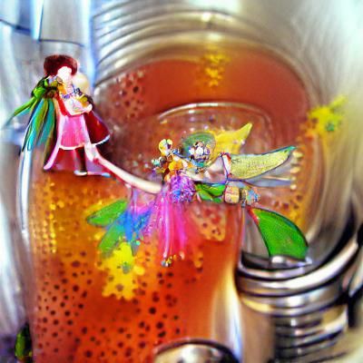 Fairy drinking sparkling tea - AI Generated Artwork - NightCafe Creator