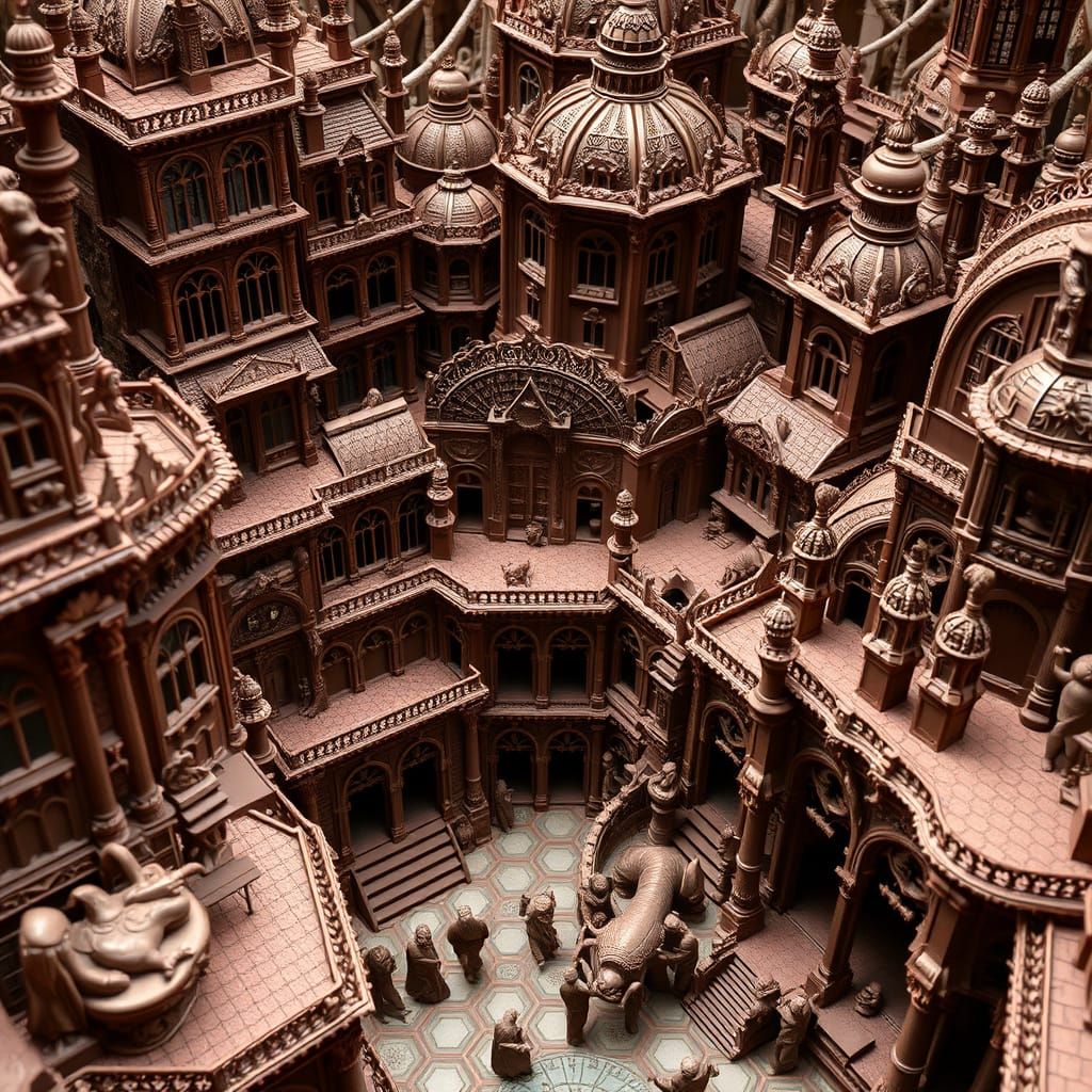 Ancient city made entirely of chocolate