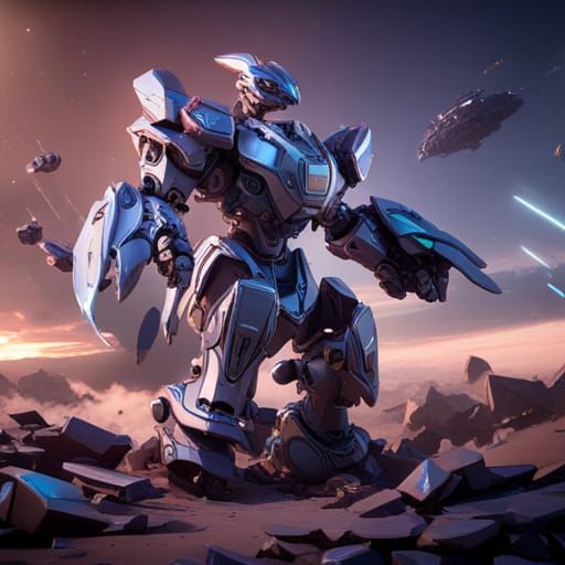 a mecha dragon in space - AI Generated Artwork - NightCafe Creator