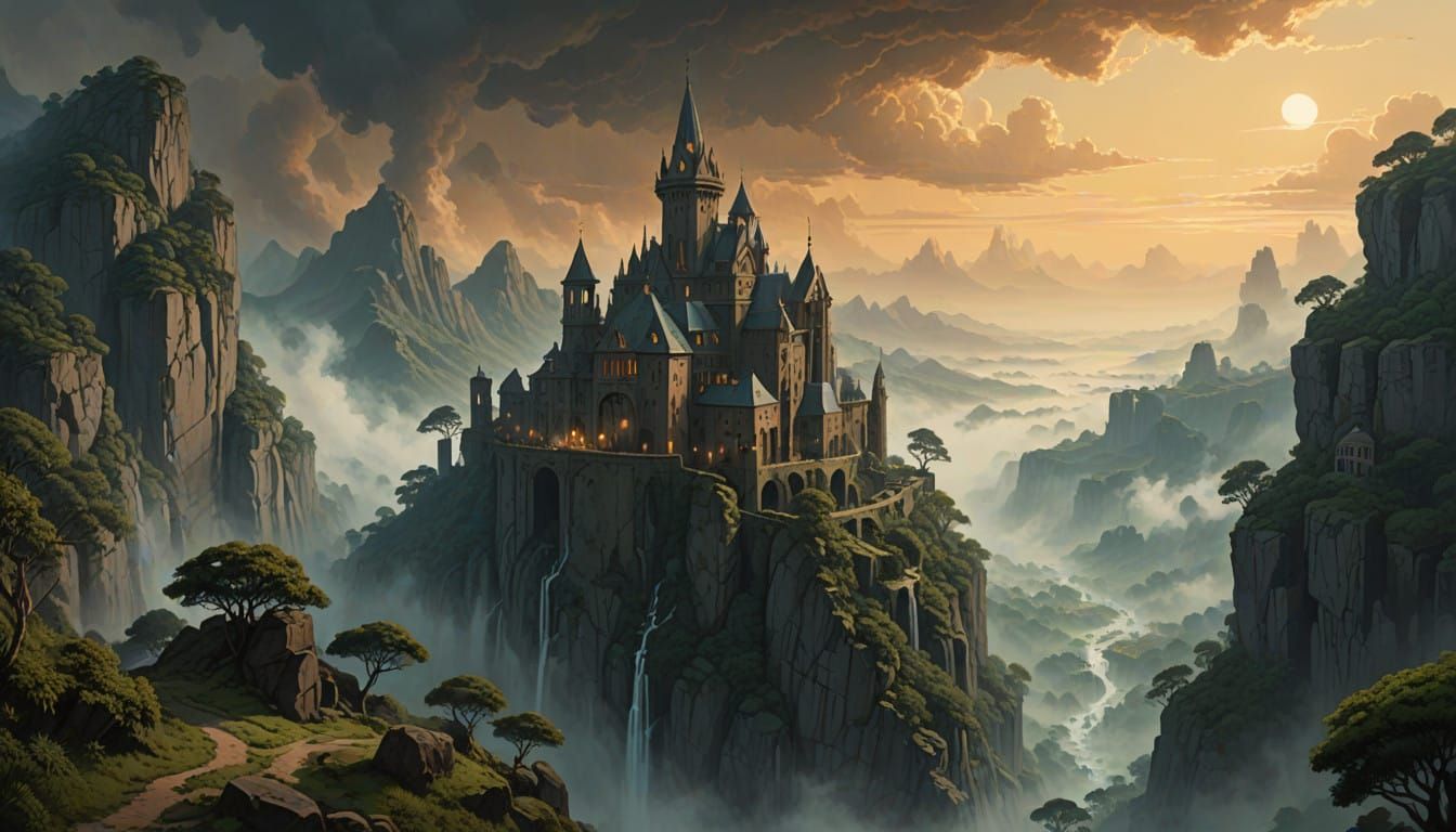 Surreal Ancient Metropolis in Muted Earthy Tones - AI Art