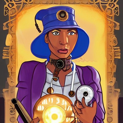 Portrait of Doctor Sadie Euphebe immortal sage and space explorer - AI ...