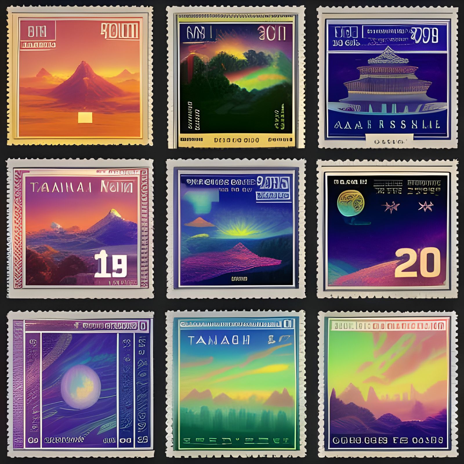 Stamp Collection - AI Generated Artwork - NightCafe Creator