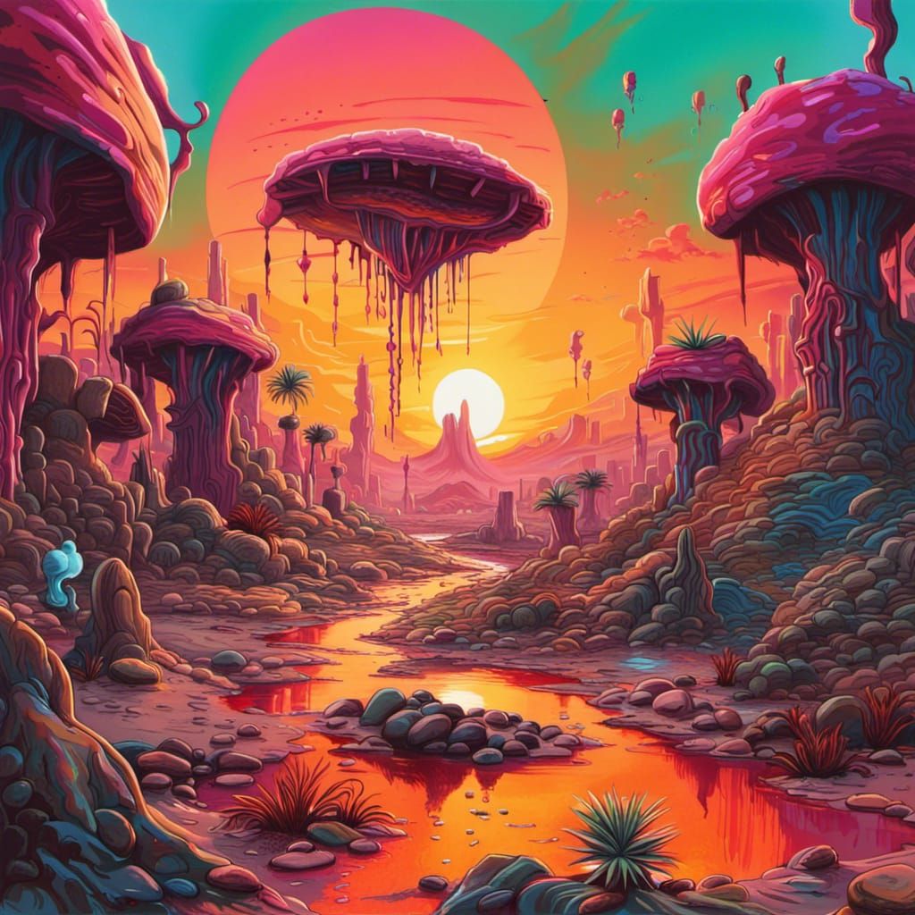 Alien sunset - AI Generated Artwork - NightCafe Creator