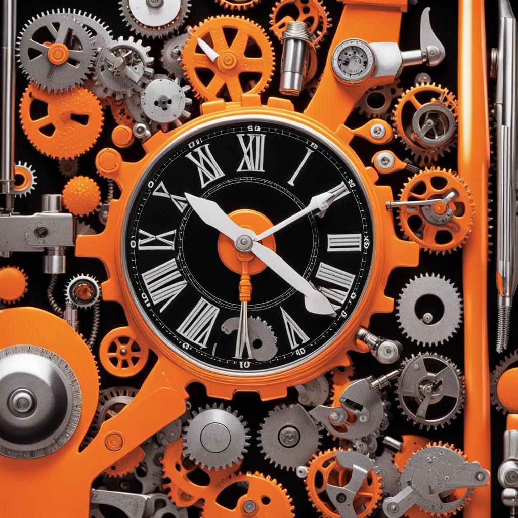An Orange Clock Works! - AI Generated Artwork - NightCafe Creator