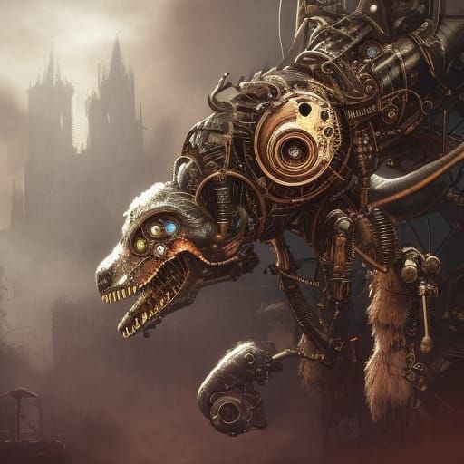 Intricate steam punk cyborg werewolf - AI Generated Artwork - NightCafe ...