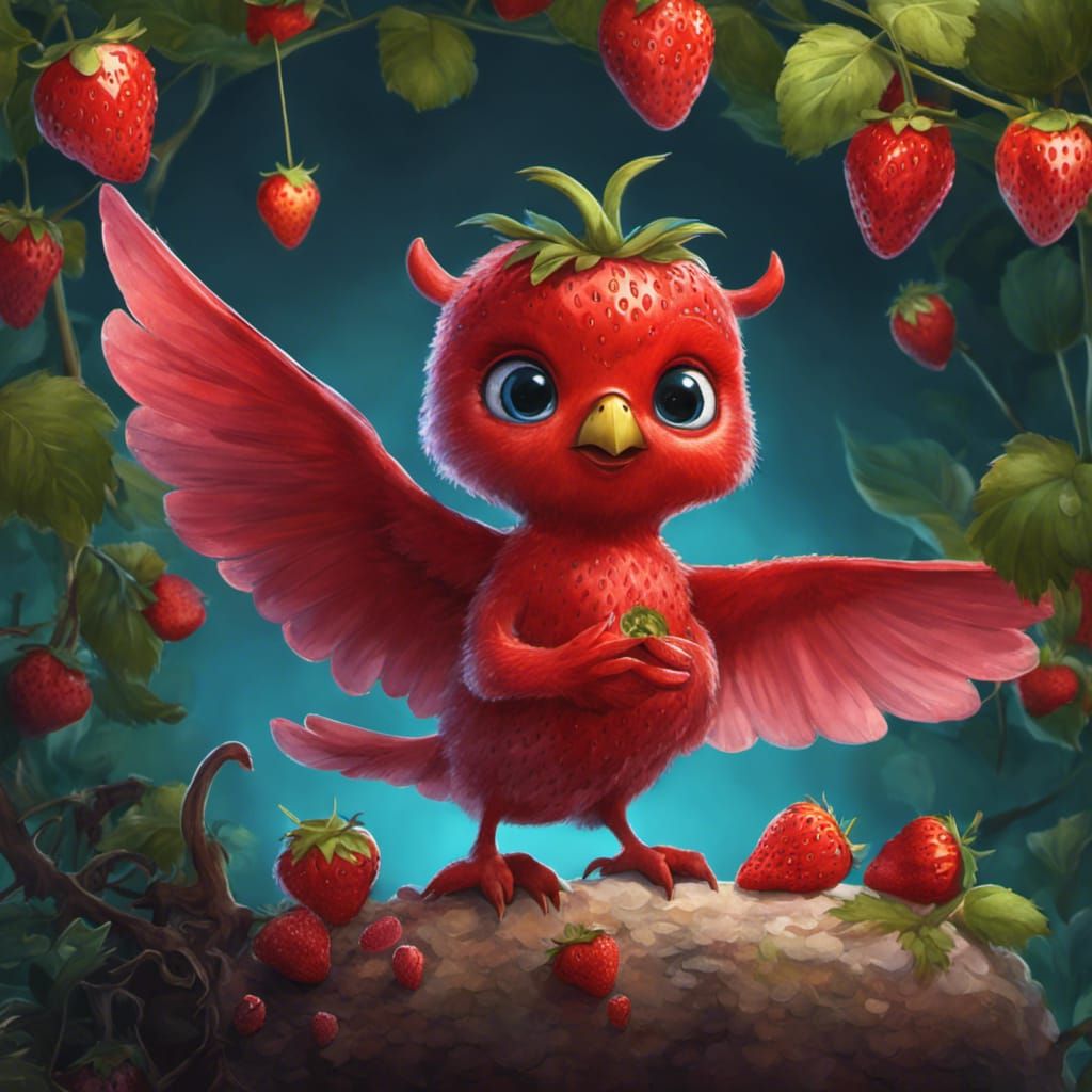 Strawberry bird - AI Generated Artwork - NightCafe Creator