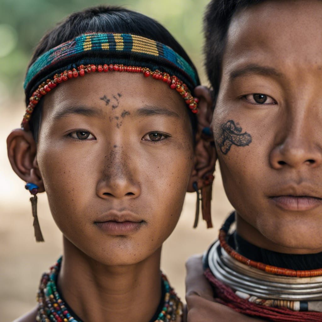 Portrait of Chin tribe of Myanmar members - AI Generated Artwork ...