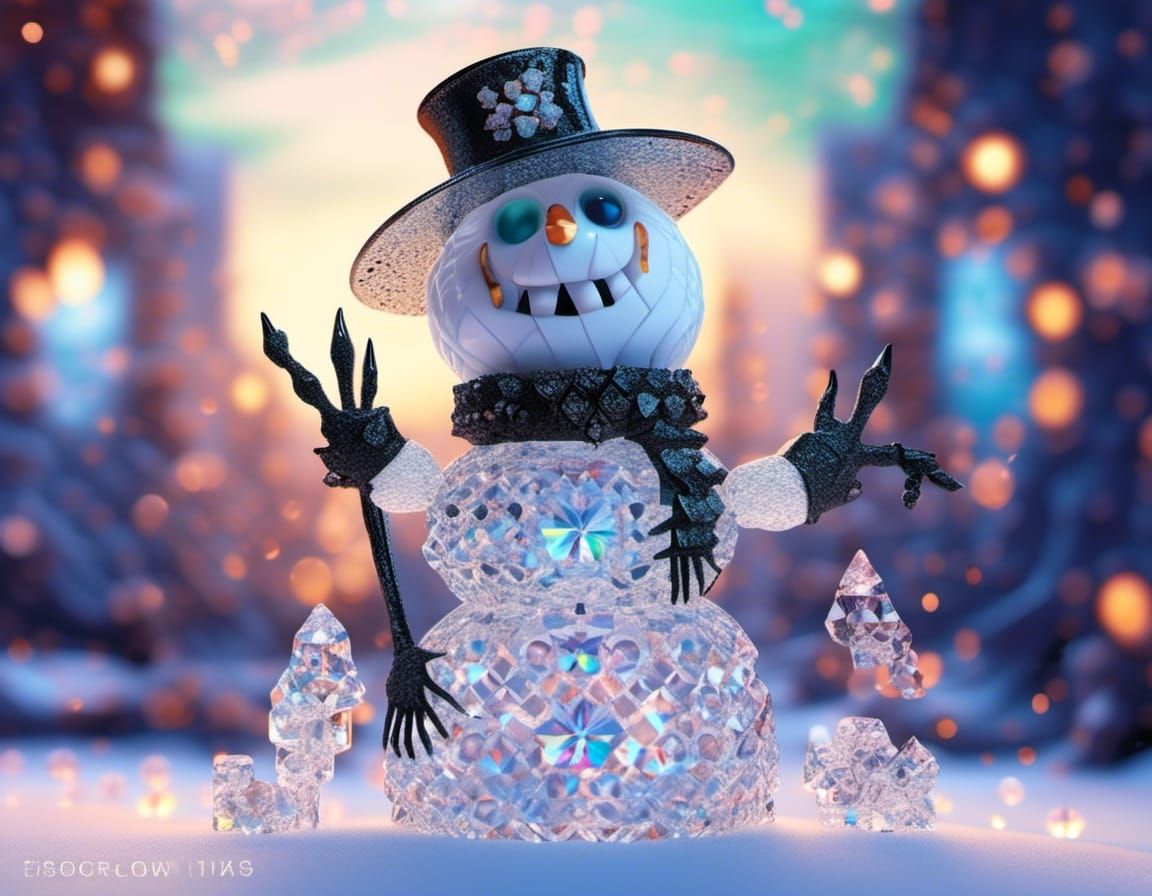 Burnt black monster snowman Swarovski Figurine, beautiful snowman made ...