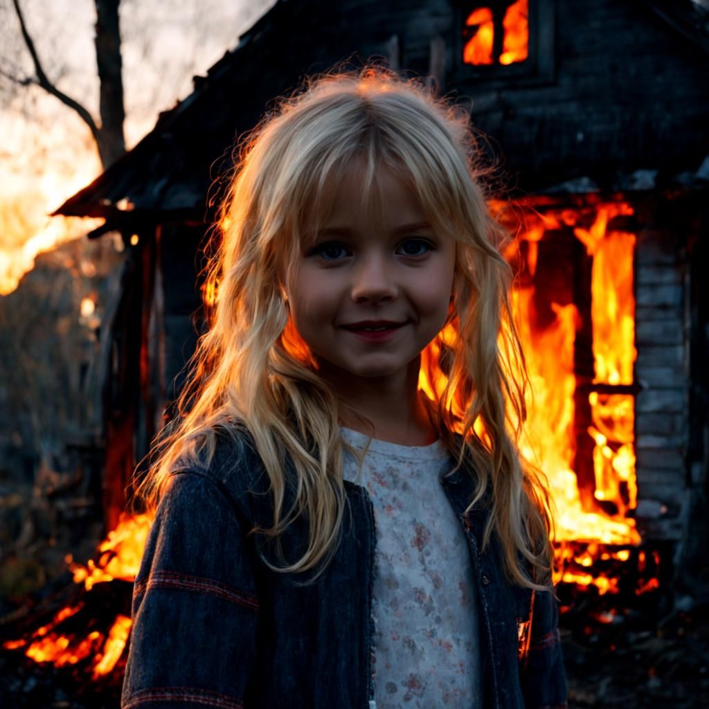 adorable but somehow frightening little blonde girl standing near ...