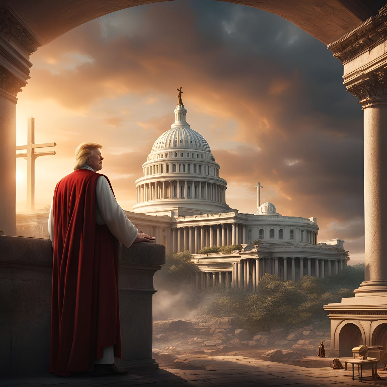 In GOD and Trump we trust - AI Generated Artwork - NightCafe Creator