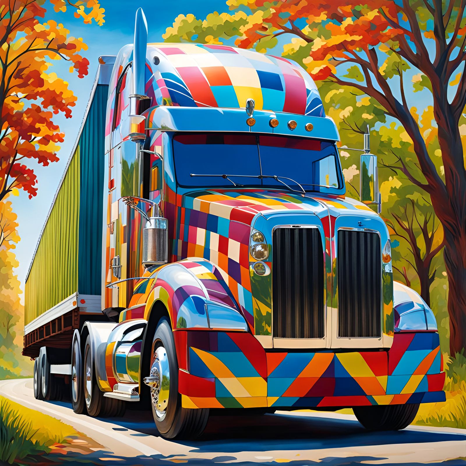The Semi (Self Portrait as a Truck) - AI Generated Artwork - NightCafe ...