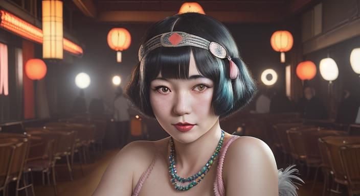 A twenties' Japanese flapper - AI Generated Artwork - NightCafe Creator