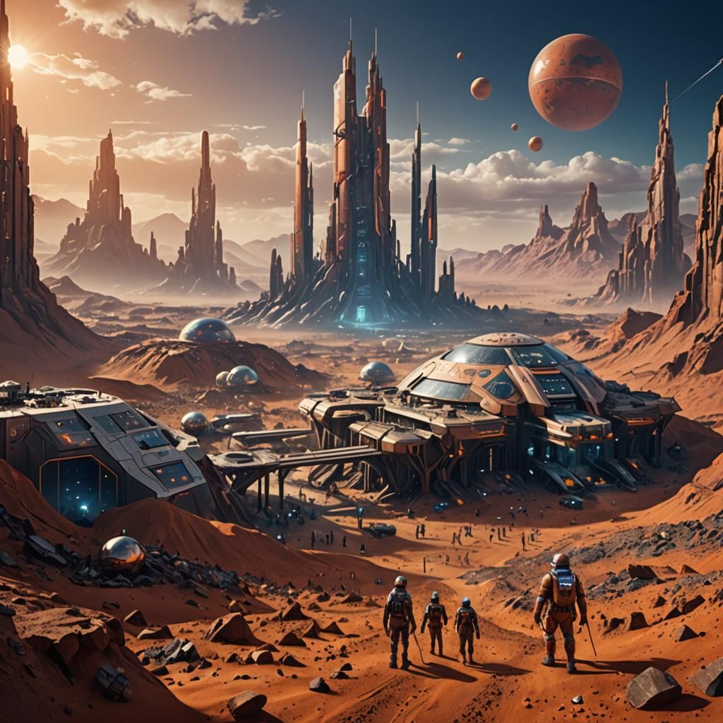 People live on a future city on Mars - AI Generated Artwork - NightCafe ...