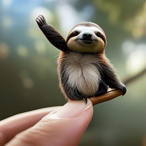 Miniature Sloth - AI Generated Artwork - NightCafe Creator