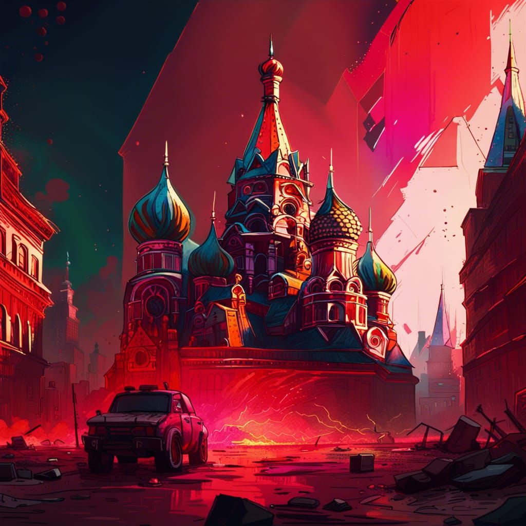 Red Square on fire - AI Generated Artwork - NightCafe Creator
