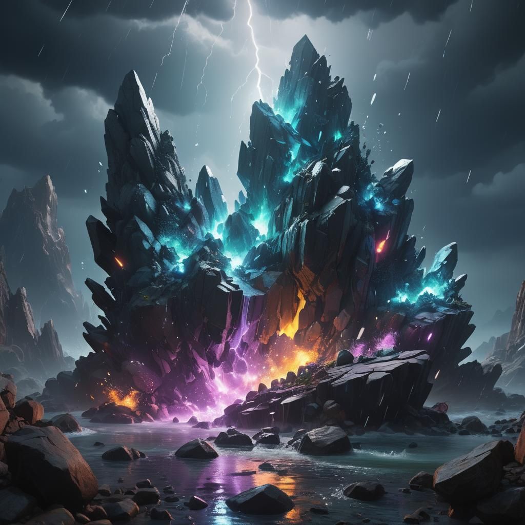 promPT: {breathtaking view of an otherworldly splash art landscape ...