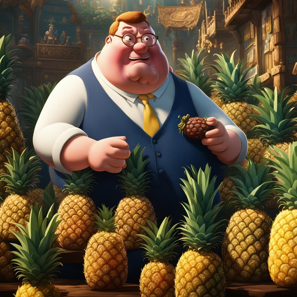Peter griffin eats a pineapple - AI Generated Artwork - NightCafe Creator