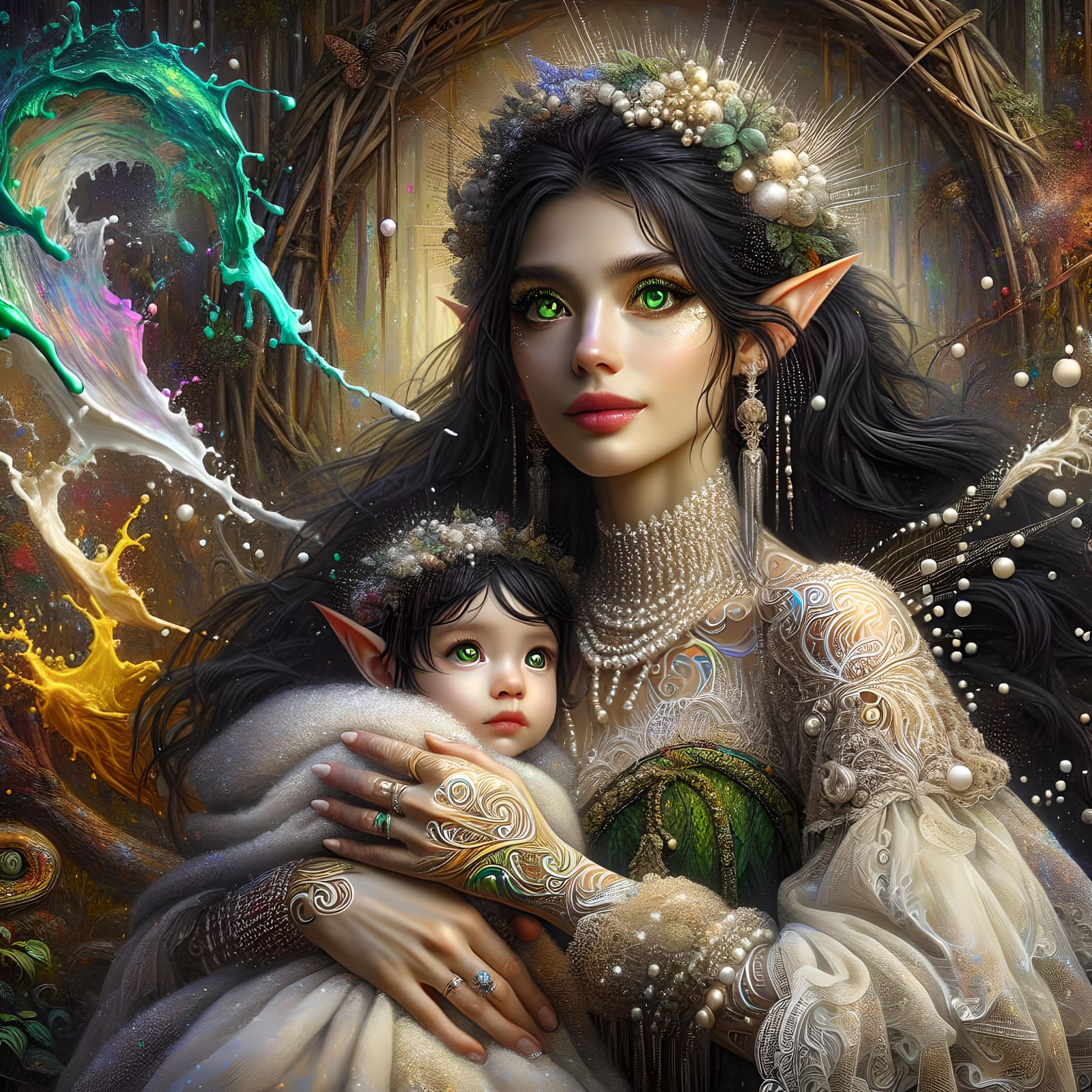 Shauny with Baby - AI Generated Artwork - NightCafe Creator