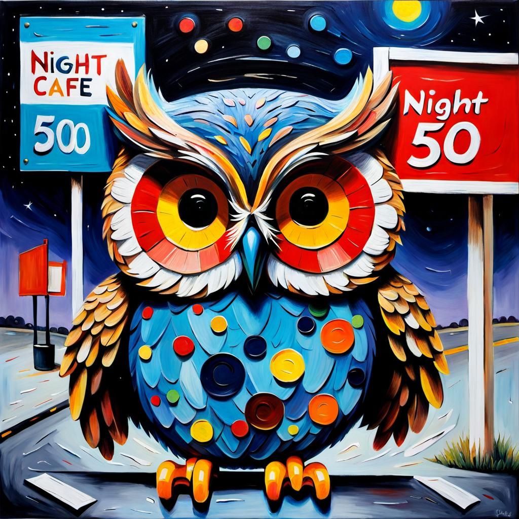 Night café owl - AI Generated Artwork - NightCafe Creator