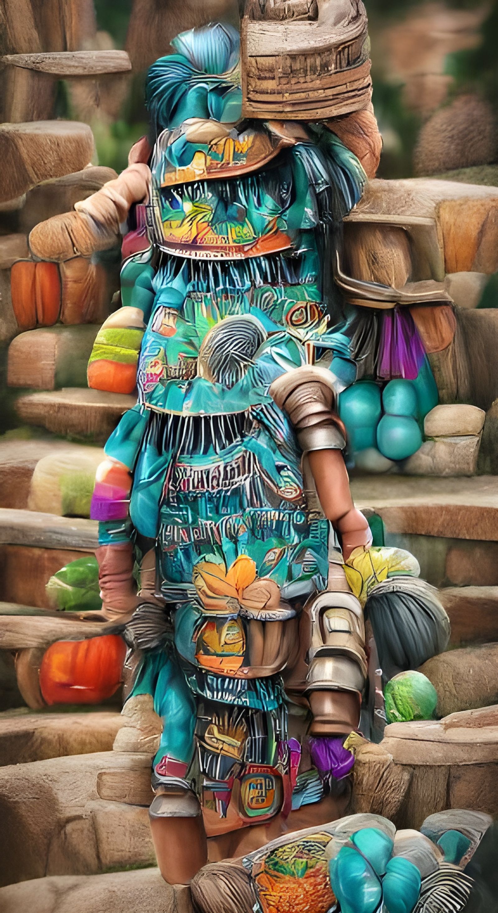 Man’s cosplay dress of an Aztec warrior by Aurelia Durand - AI ...