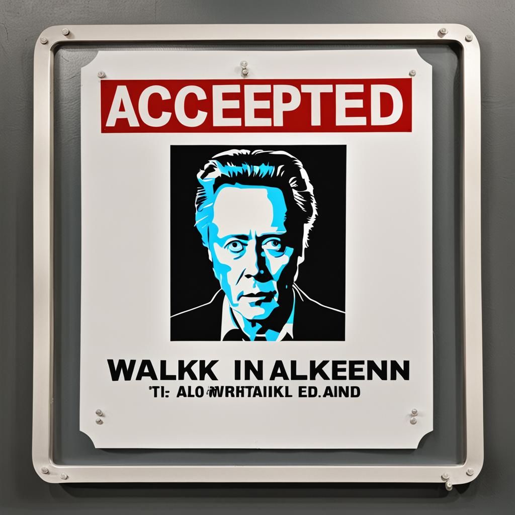 Christopher Walken, walk-ins accepted sign with Christopher Walken - AI ...