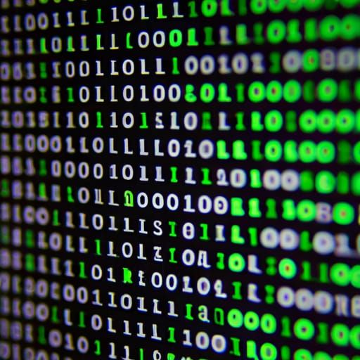 code on computer monitor display:: personal computer :: binary code ...