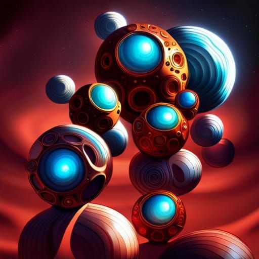 greeble, bioluminicent, dieselpunk metal ball, biopunk metal ball ...