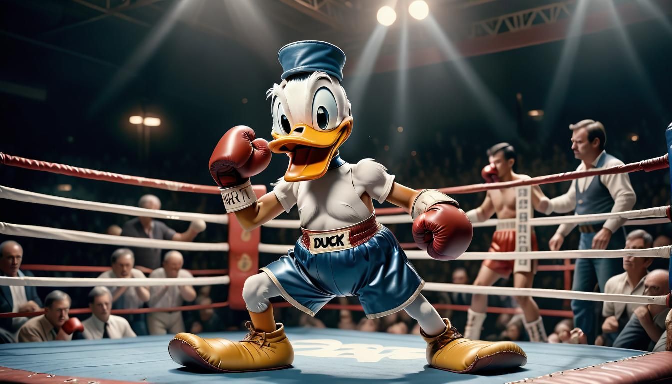 Donald Duck Boxing - AI Generated Artwork - NightCafe Creator
