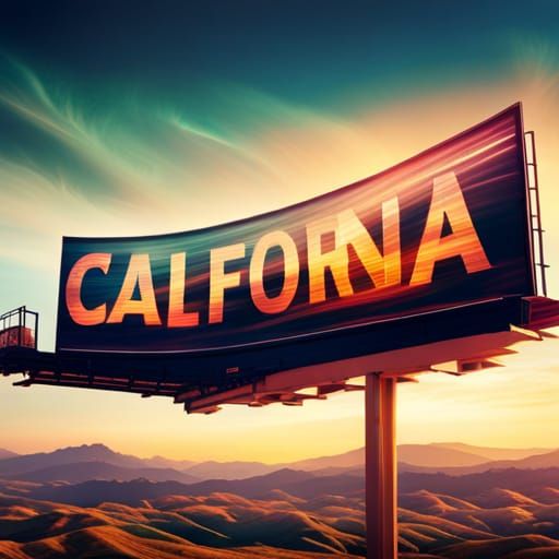 a billboard sign saying:"CALIFORNIA" - AI Generated Artwork - NightCafe ...