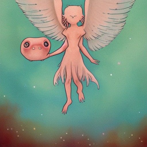 Axolotl Angel - AI Generated Artwork - NightCafe Creator